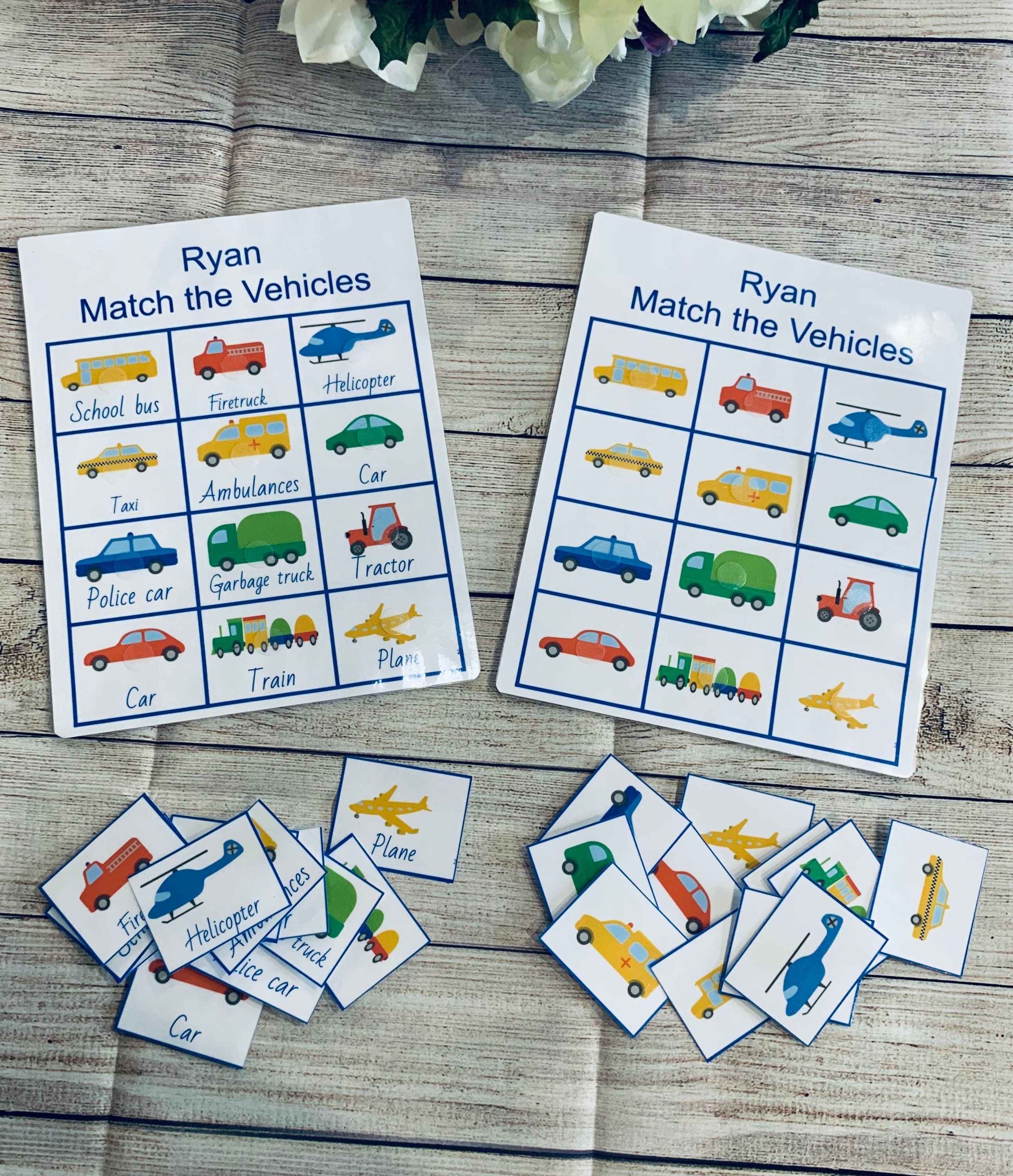 Transportation, Vehicles, Matching Activities, Speech Therapy, Autism ...