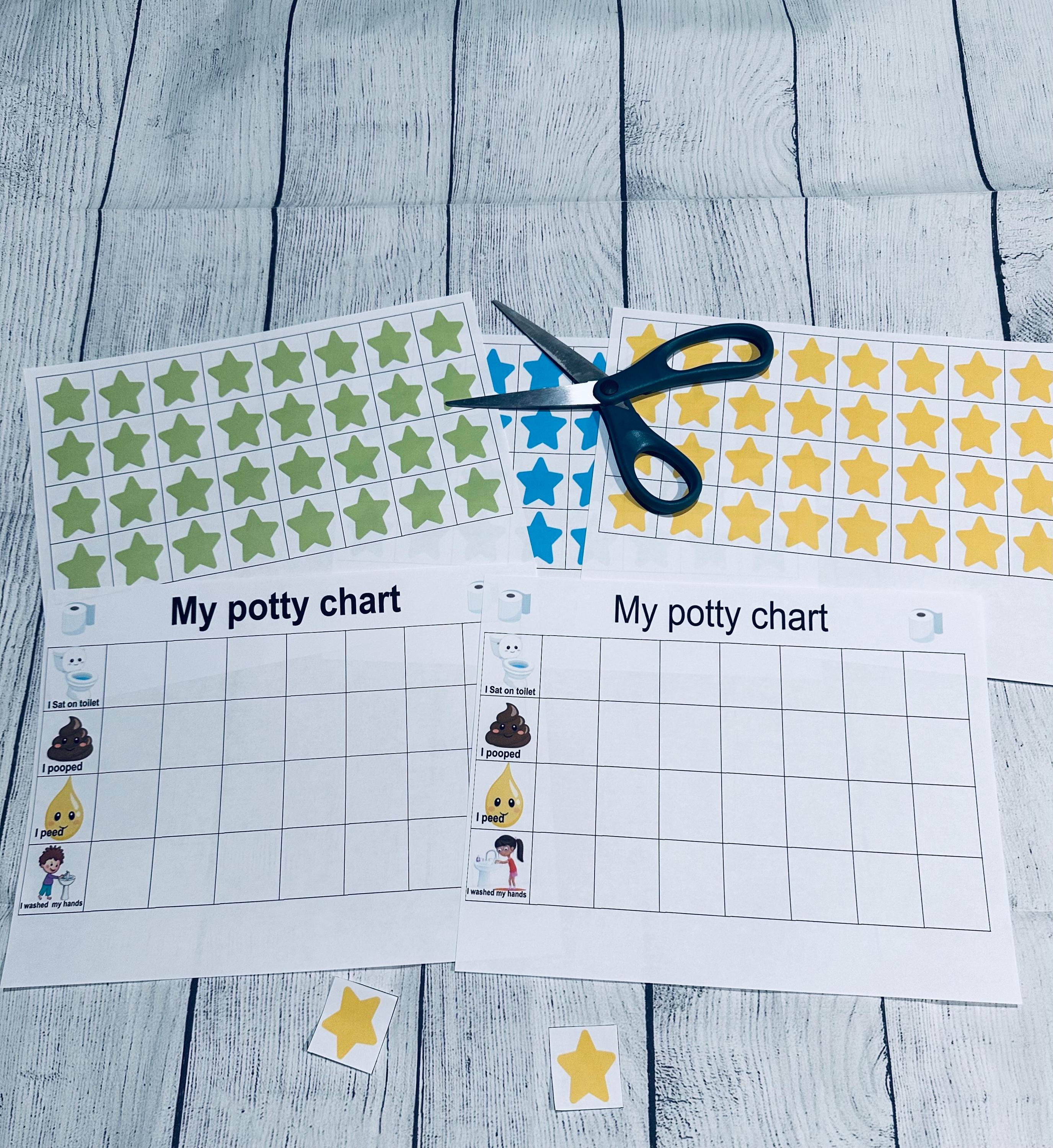 Potty Training Board, Boy / Girls, Potty Chart, Potty Token, Potty ...