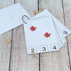 Fall Leaves Counting Leaves Numbers 1 to 15 Clip Cards - Etsy