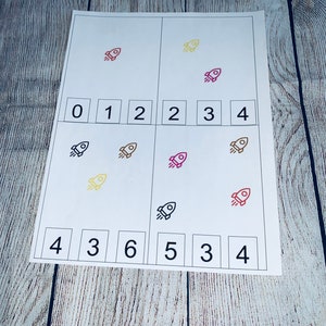 Counting Number 1 to 15 Flash Cards, Clip Cards Interactive Binder ...