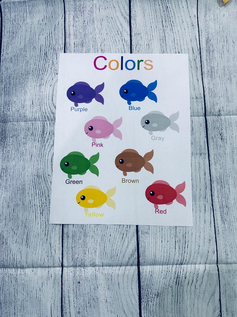 Colorful Fish Colors Poster | Printable Color Learning Chart for Kids ...
