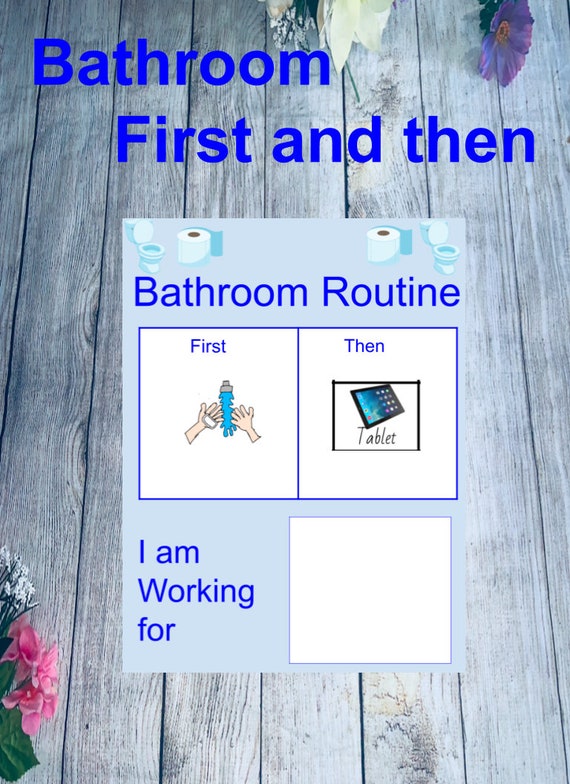 First Then Boy Bathroom Routing Chart Visual Aid Visual - Etsy