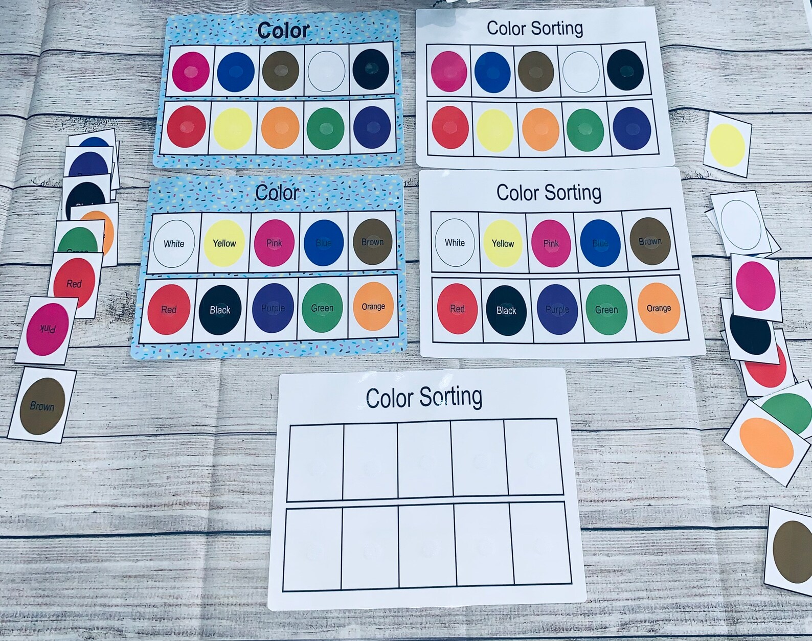 Toddler, Preschool Busy Work, Colors Sorting Matching, Montessori ...