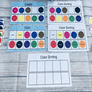 Toddler, Preschool Busy Work, Colors Sorting Matching, Montessori ...