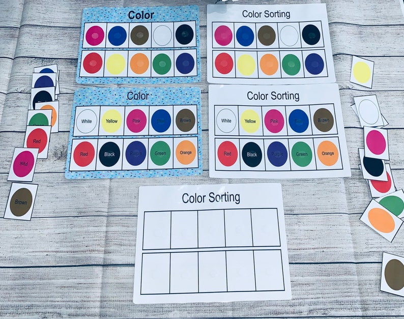 Toddler, Preschool Busy Work, Colors Sorting Matching, Montessori ...