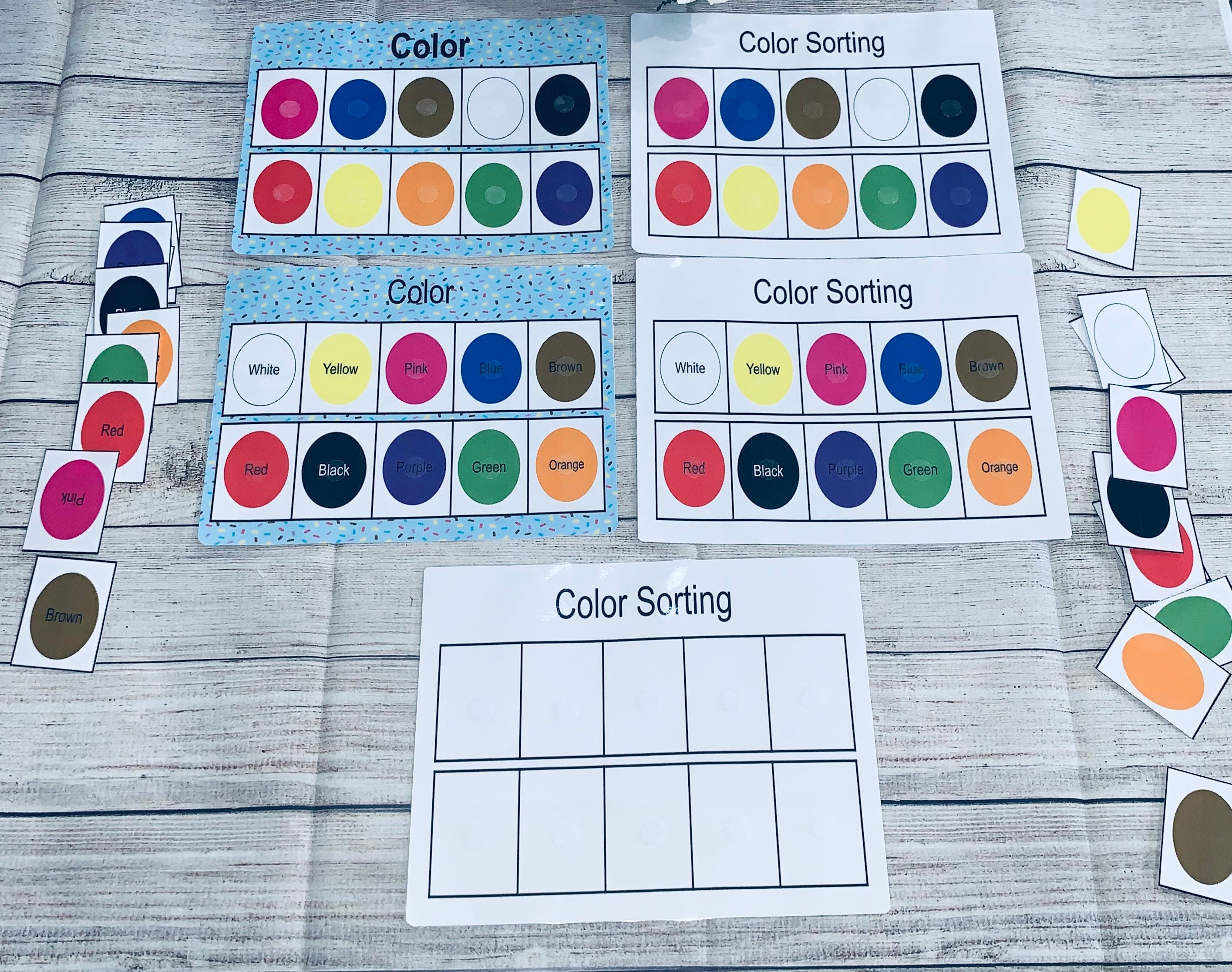 Toddler, Preschool Busy Work, Colors Sorting Matching, Montessori ...