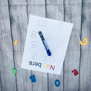 Tracing and Handwriting Pre-writing Practice Page Color and Number ...