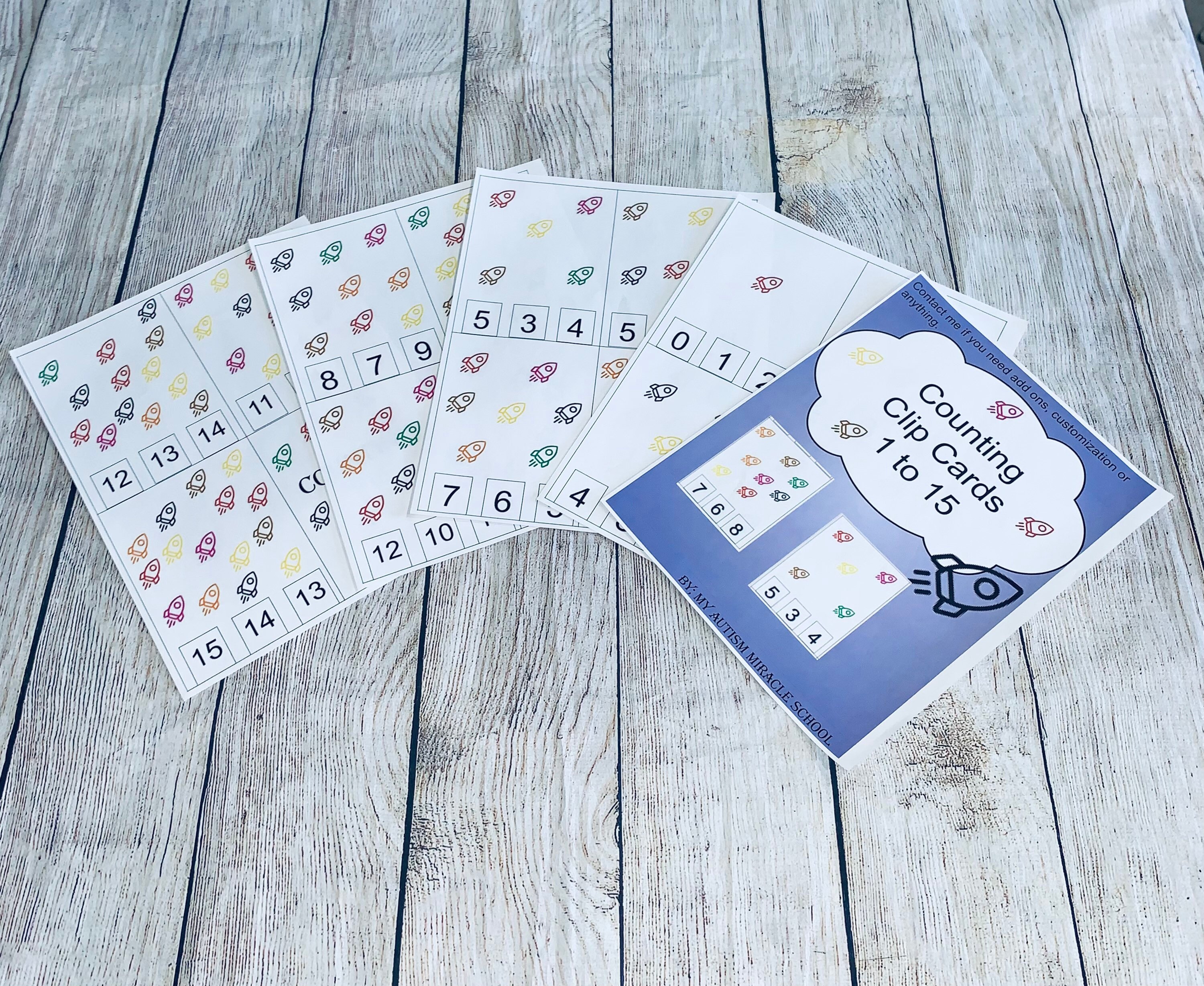 educational activity busy work clip cards interactive binder counting ...