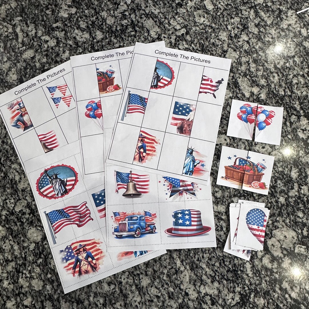 President Day 4th of July President's Day Complete the Pictures Two ...