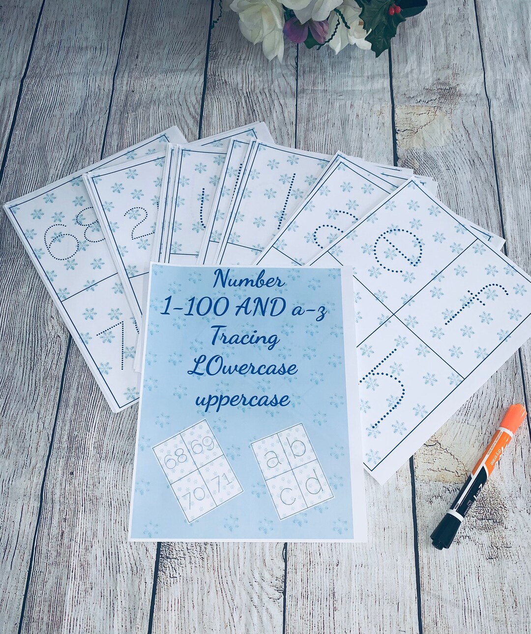Digital Handwriting Practice Flashcards | Printable Alphabet & Number ...