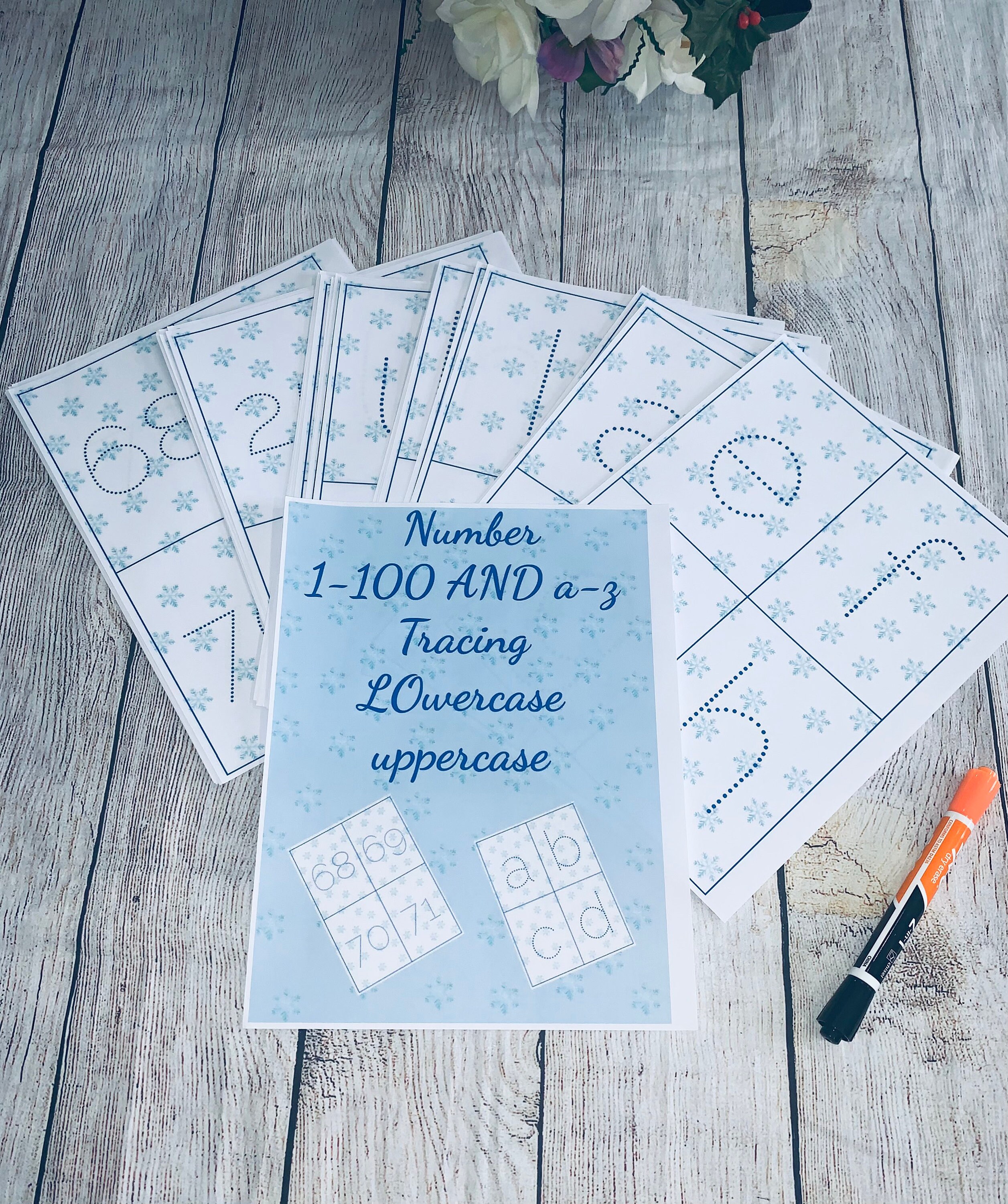 Digital Handwriting Practice Flashcards | Printable Alphabet & Number ...