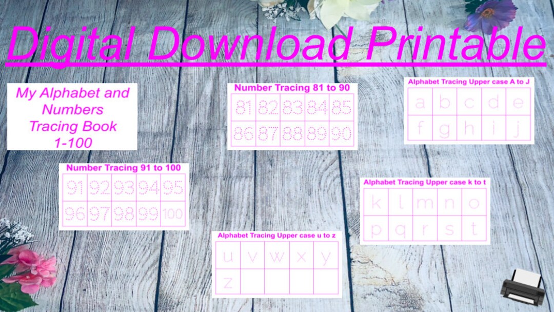 Pink Girl Number 1-100 Tracing Handwriting Homeschool Montessori ...