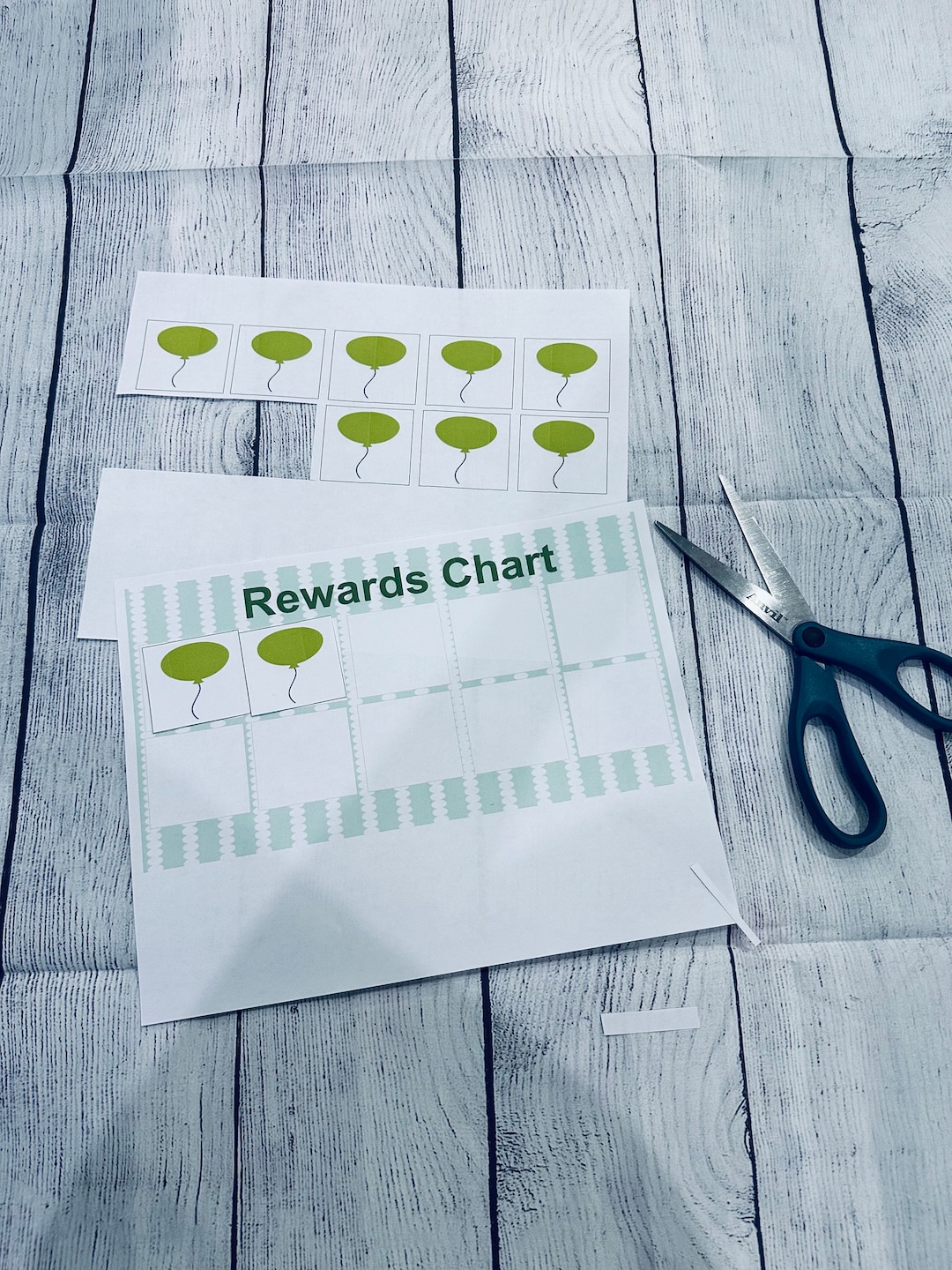 Balloon Rewards Chart Board, Token Board, Reward System, Green Girls ...