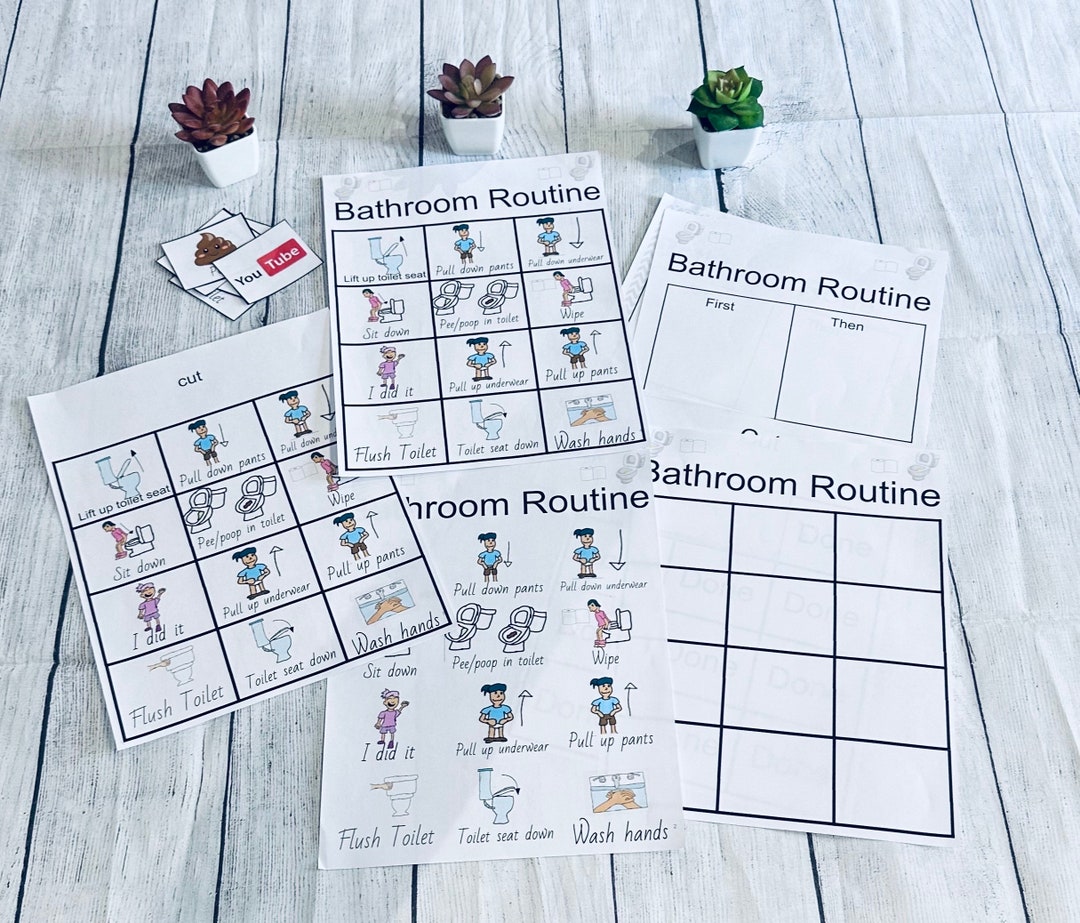 Girl Bathroom Routine, Black Schedule Potty Training, Reward Chart ...