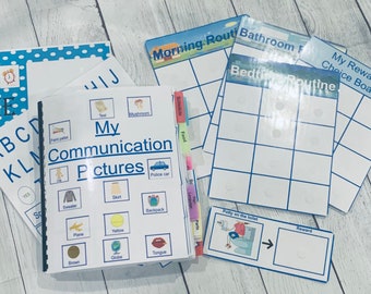 110 Autism Communication Pictures Cards Book or Binder Speech ABA ...