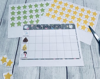 Blue Dots Potty Training Boy Potty Chart, Potty Token, Potty Training ...