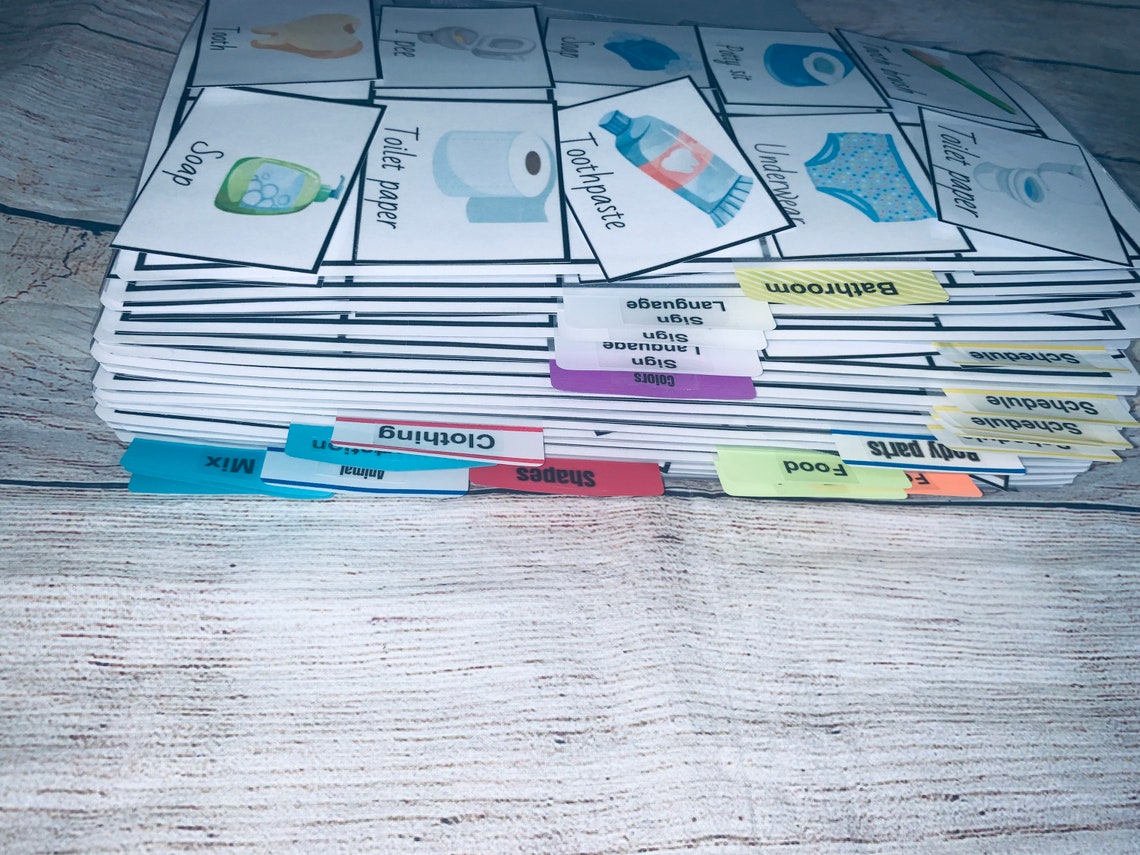 400 Pictures Card Binder Bundle, Speech Delay,aba, Therapy Autism Non ...