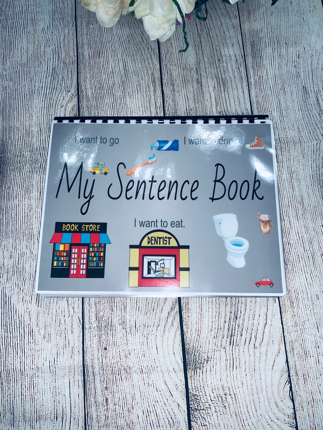 My Sentences Builder Book/ Binder Communication Pictures Cards Book ...