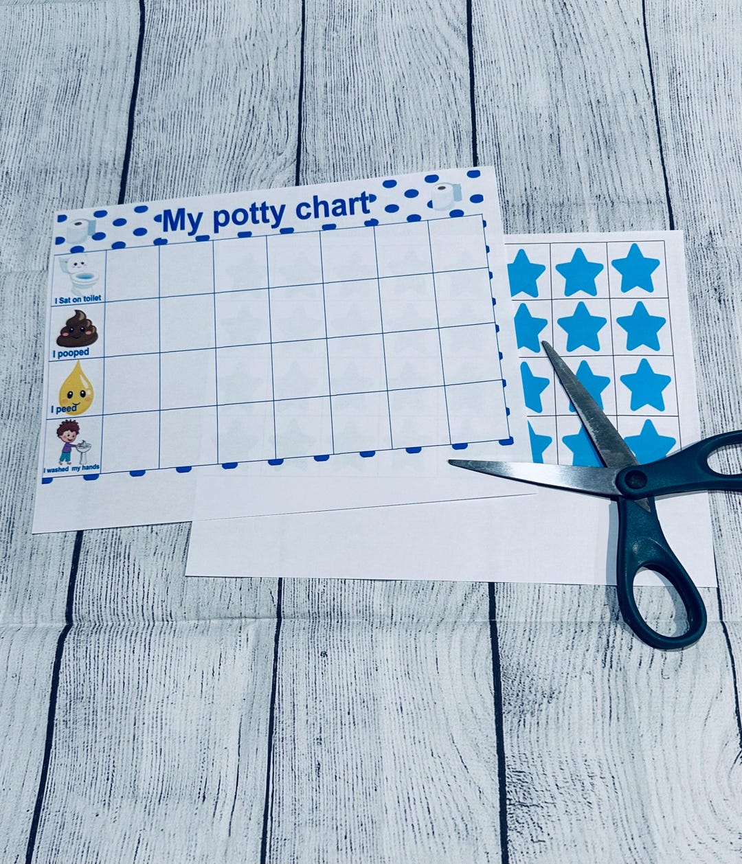 Blue Dots Potty Training Boy Potty Chart, Potty Token, Potty Training ...