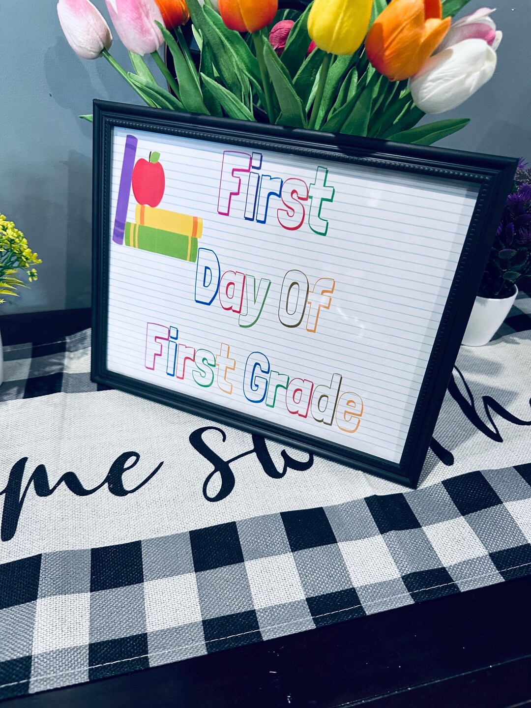 First Day of 1st-grade Poster Sign Pictures Back-to-school Picture ...