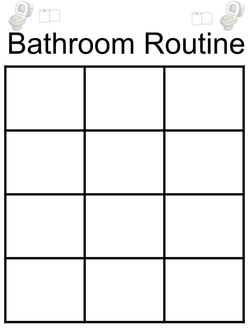 Girl Bathroom Routine Schedule Potty Training Reward Chart - Etsy