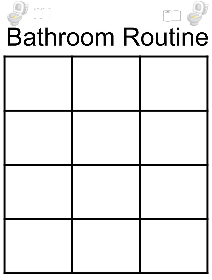 Girl Bathroom Routine Schedule Potty Training Reward Chart - Etsy