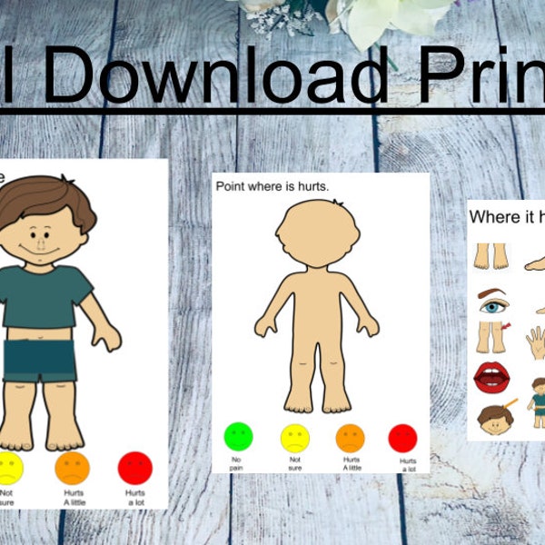 Child Pain Chart for Autism - Etsy
