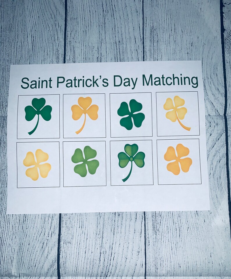 Saint Patrick's Day Preschool Montessori Kids Busy Work Matching ...