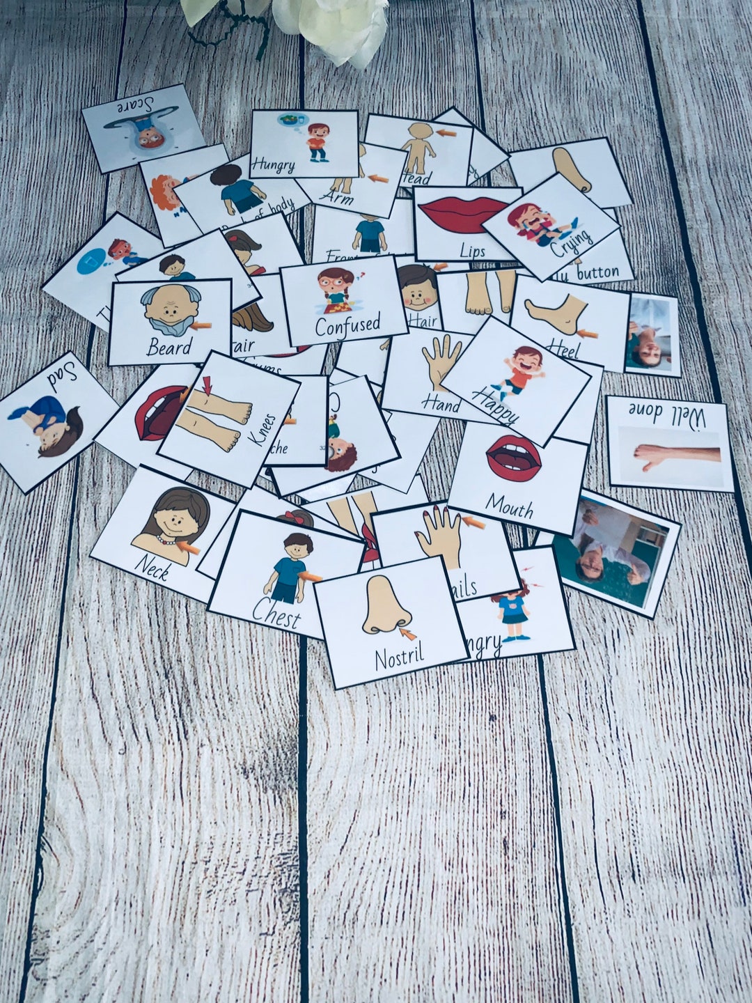 45 Loose Cards Feelings, Emotion and Body Part Pictures Cards for ...
