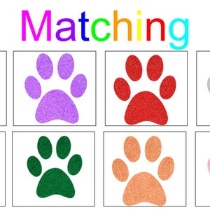Preschool Montessori Kids Busy Work, Dog Paws Matching Interactive ...