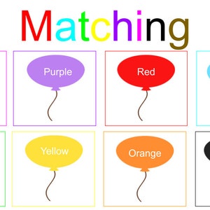 Balloon Matching Interactive Activity, Matching, Sorting, Busy Work ...