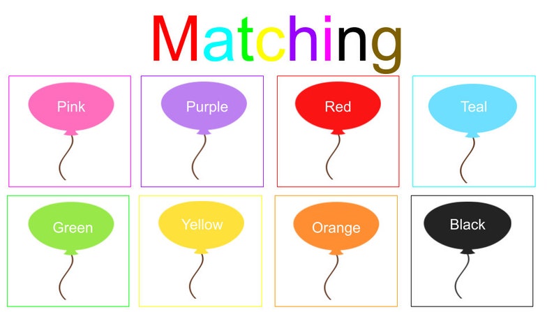 Balloon Matching Interactive Activity, Matching, Sorting, Busy Work ...
