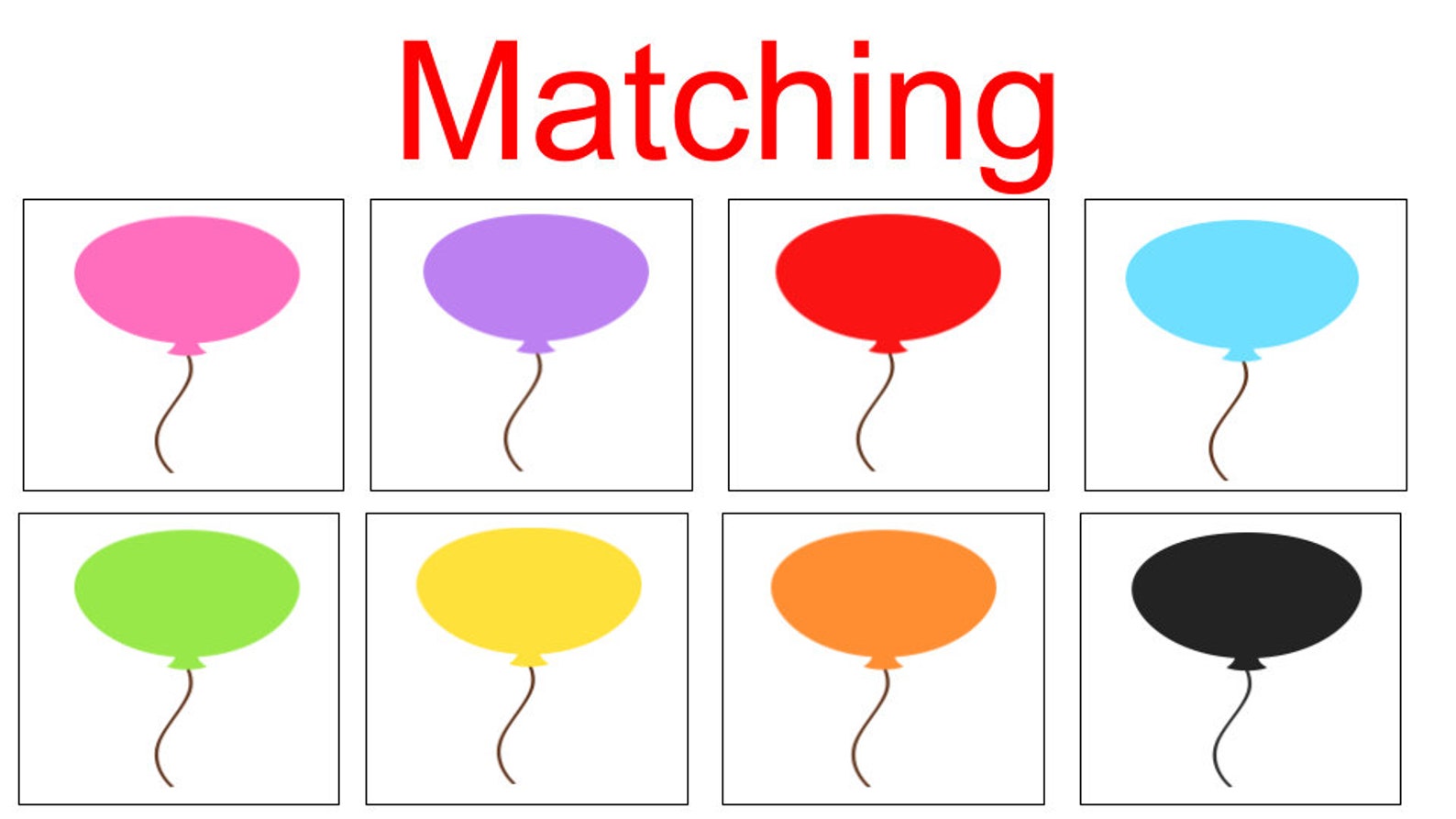 Balloon Matching Interactive Activity, Matching, Sorting, Busy Work ...