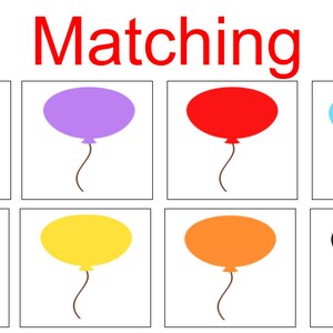 Balloon Matching Interactive Activity, Matching, Sorting, Busy Work ...