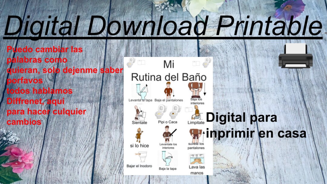 Spanish Boy Bathroom Routine Schedule Potty Training Reward Chart ...
