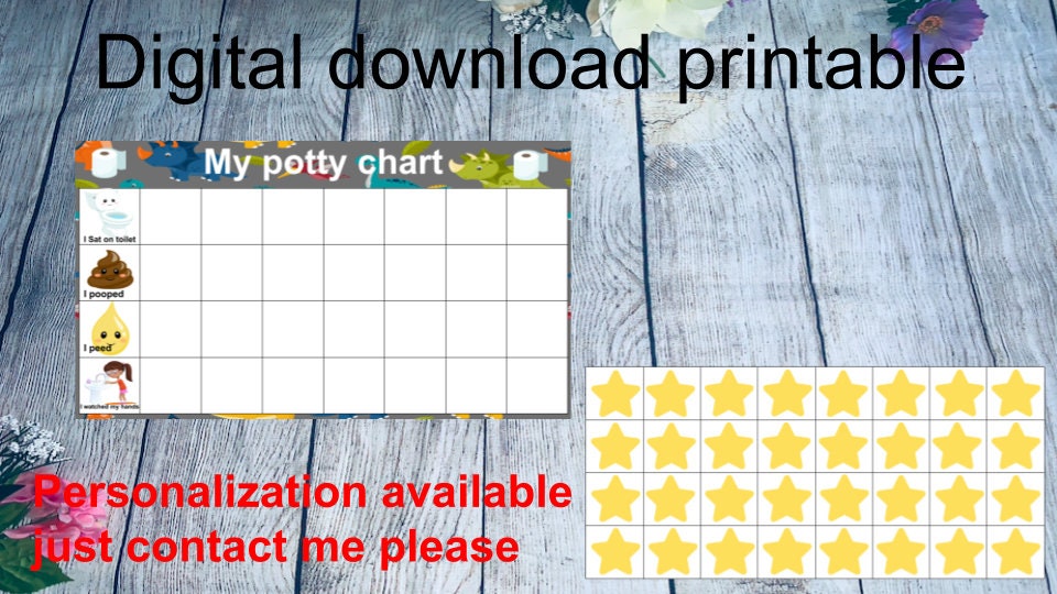 Dinosaur Potty Training Boy/girls, Potty Chart, Potty Token, Potty ...