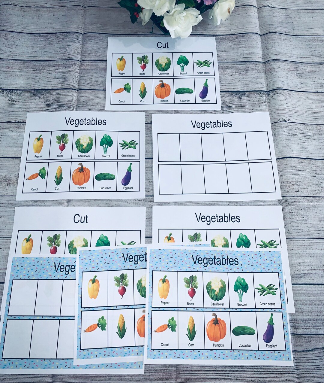 Vegetables Sorting Matching ,montessori, Morning Work, Interactive ...