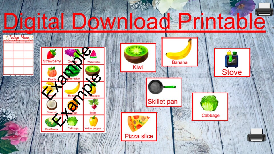 400 Red Food Therapy, Meal Plan, Kids/adult Pictures Card for ...