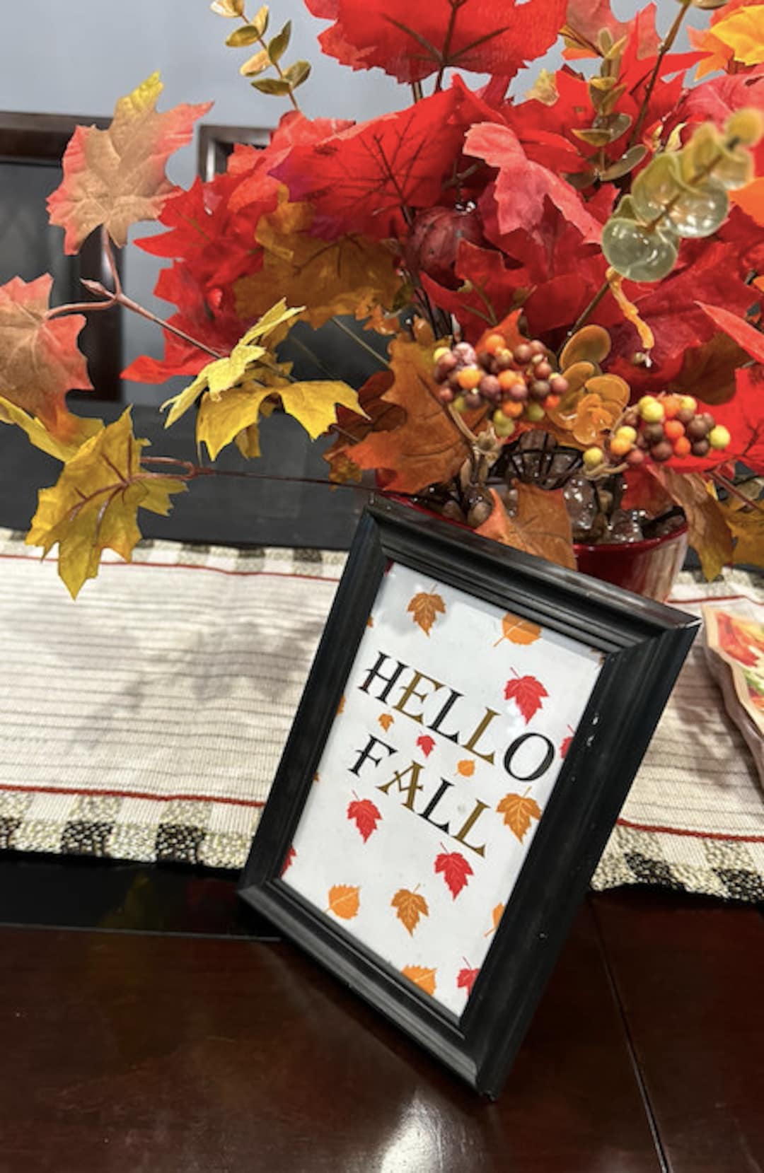Hello Fall Poster Wall Decoration Art, Picture Frames Wall Art Poster ...