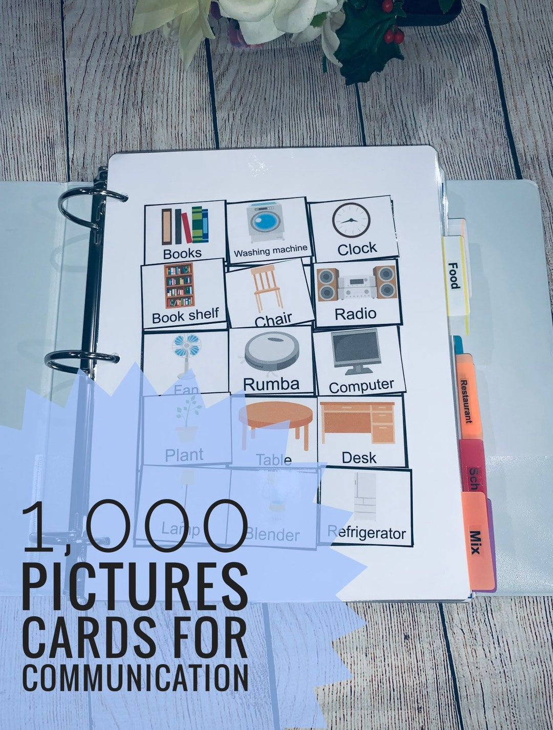 1,000 Pictures Card for Communication, Speech Therapy, Autism Nonverbal ...