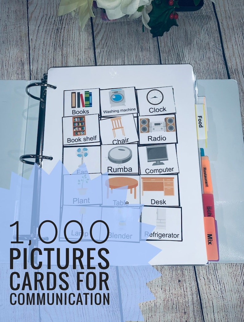 1,000 Pictures Card for Communication, Speech Therapy, Autism Nonverbal ...