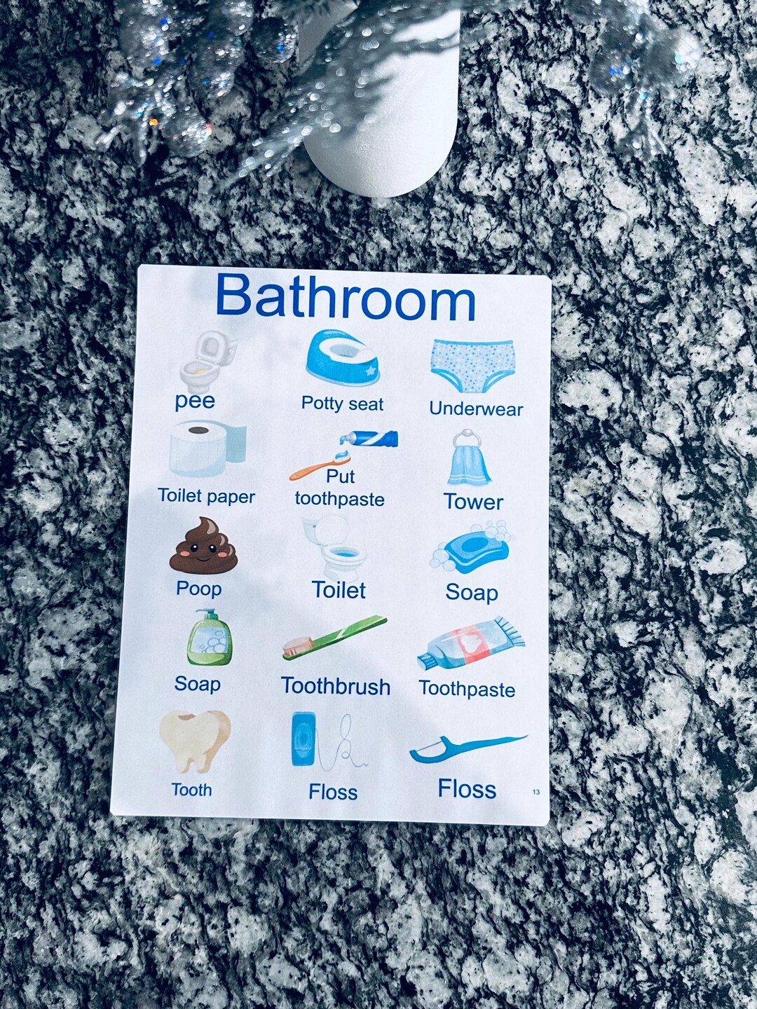 Bathroom Poster Wall Art Printable Classroom Decoration, Learn, Toddler ...