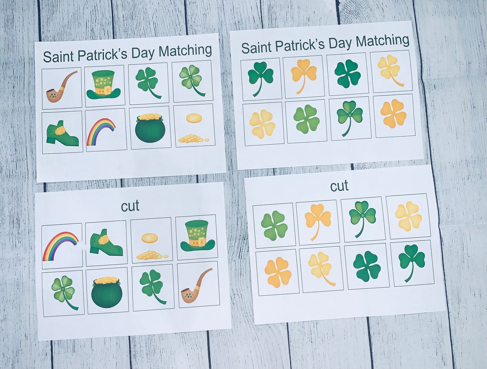 Saint Patrick's Day Preschool Montessori Kids Busy Work Matching ...