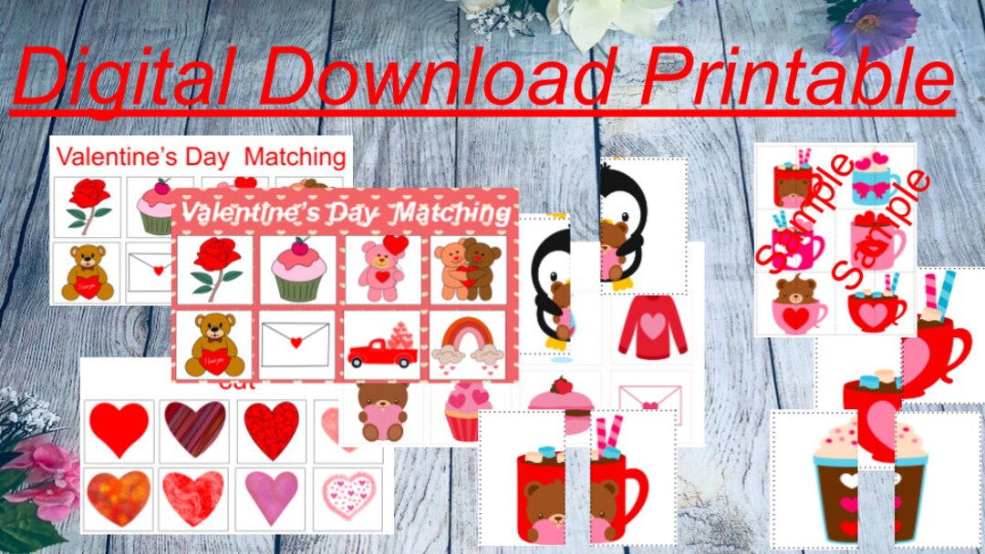 Valentine's Day Bundle Holiday Matching Sorting Activity Montessori ...