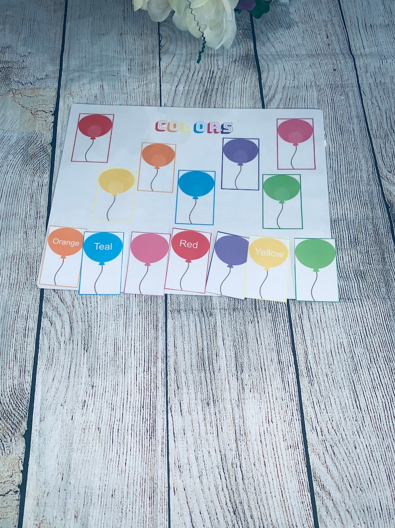 Balloon Color Interactive Activity Color Matching Sorting - Etsy