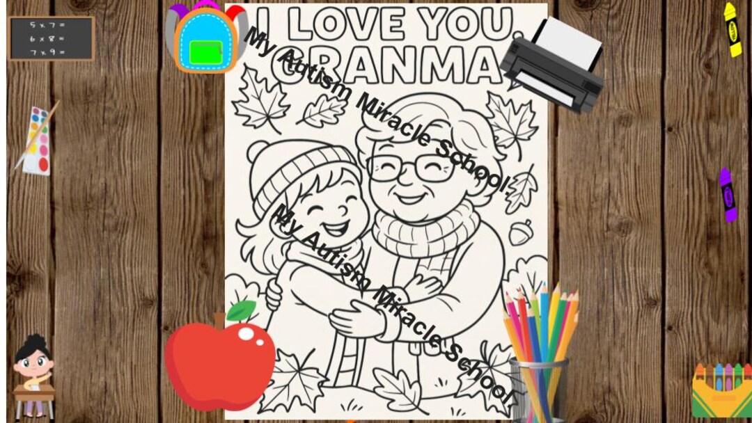 I Love You Granma Coloring Page | Grandma Gift Printable | Family ...