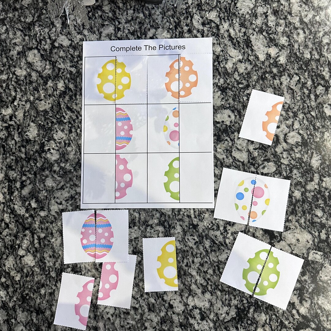 Happy Easter! Complete the Pictures Two-piece Symmetrical Game Busy ...