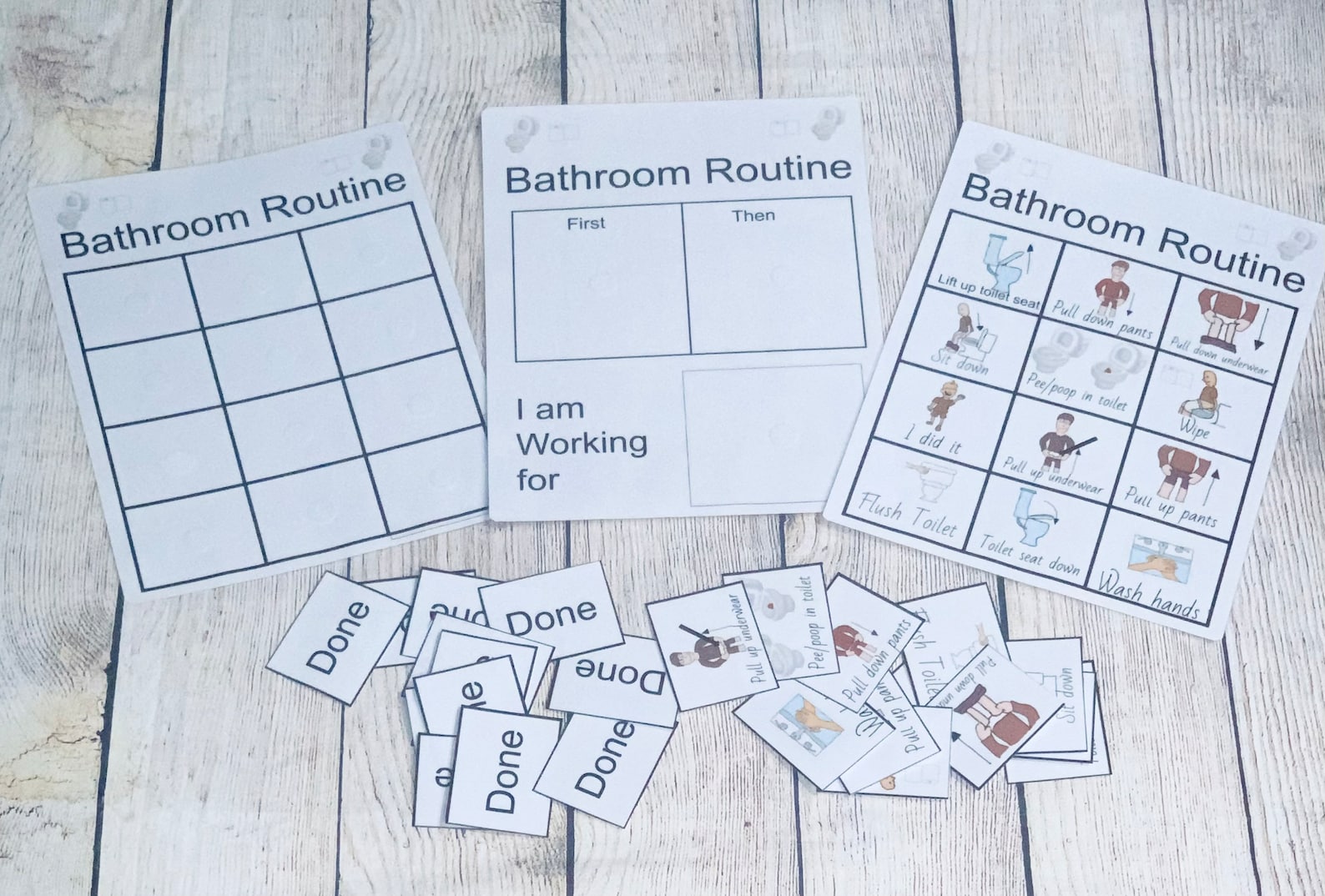 Boy Bathroom Routine Schedule Potty Training Reward Chart - Etsy