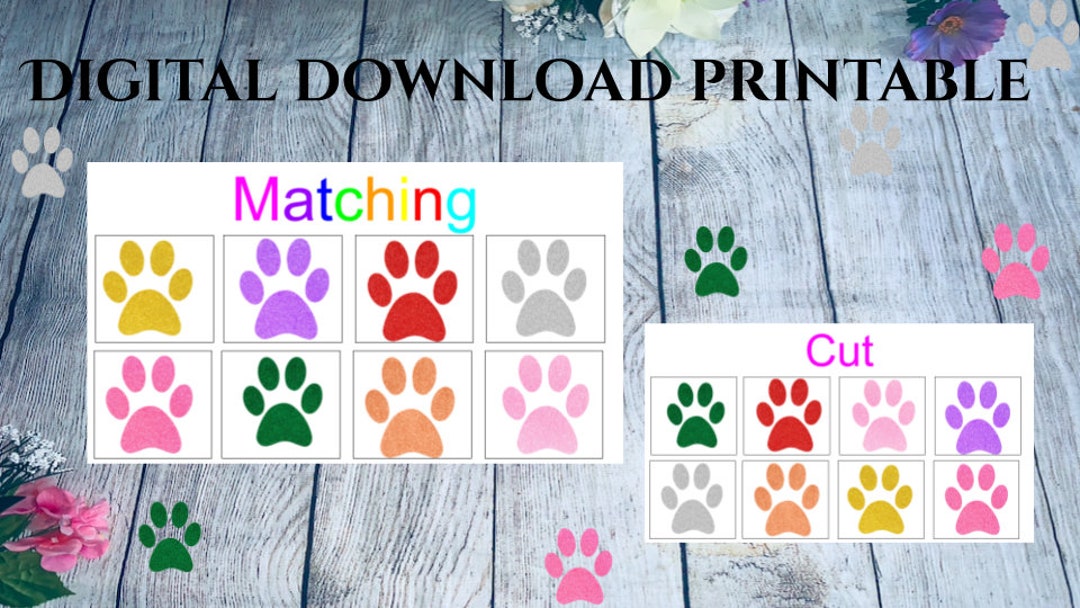 Preschool Montessori Kids Busy Work, Dog Paws Matching Interactive ...