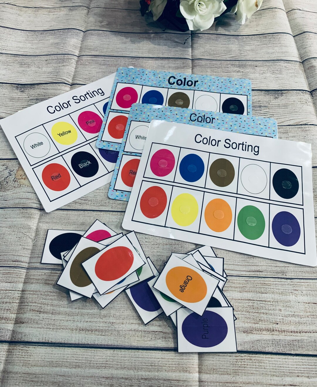 Toddler, Preschool Busy Work, Colors Sorting Matching, Montessori ...